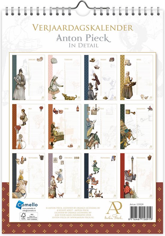 Anton Pieck In Detail Verjaardagskalender | bol