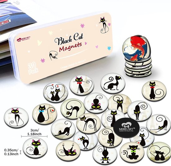 Koelkastmagneten, zwarte katten, 30 stuks, leuke grappige magneten ...