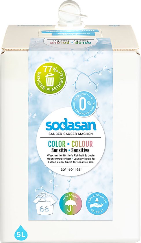 Sodasan Vloeibaar Wasmiddel Sensitive voor Gekleurde Was 5L | bol