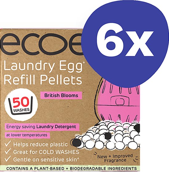 Eco Egg Wasbal Refill Pellets (50 wasbeurten) - British Blooms (6 ...
