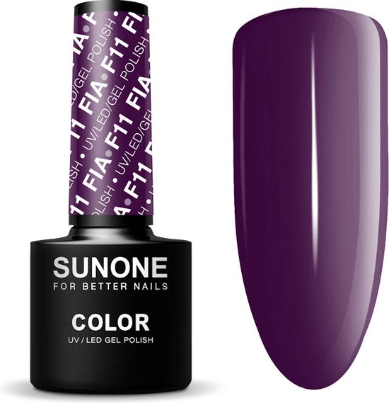 SUNONE UV/LED Hybride Gellak 5ml. - F11 Fia - Paars - Glanzend - Gel ...