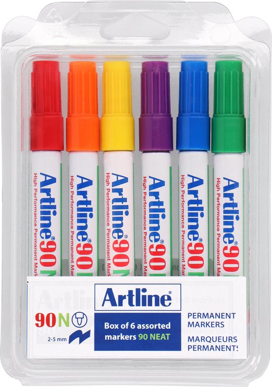 ARTLINE 90 NEAT Permanent markers Kit - 6 stuks - All colors | bol