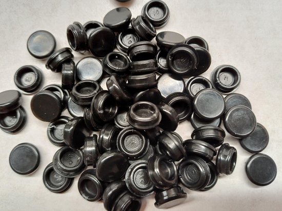 INSTEEKDOP - 12 MM - 20 STUKS - KUNSTSTOF - ZWART - Ø 12mm BUITEN MAAT ...