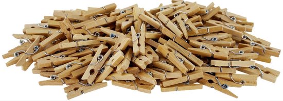 Knaak - Mini wasknijpers 100x stuks naturel kleur hobby knutselen | bol