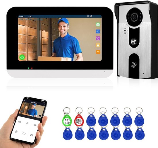 Intercomsysteem met Kleurentouchscreen en Afstandsbediening - Videodeurintercom -... | bol