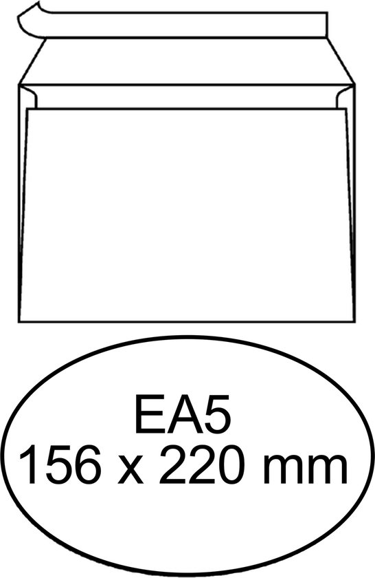 DULA EA5 Enveloppen - 156 x 220 mm - 500 stuks - Wit - Zelfklevend met plakstrip - 80 gram | bol