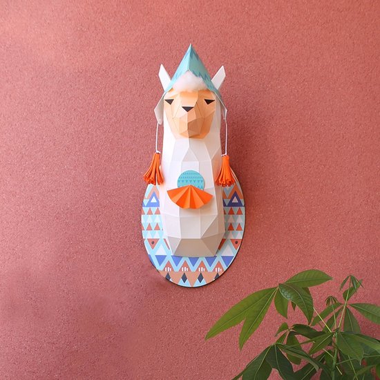 Lama met muts! - 3D papieren origami model - doe-het-zelf ...