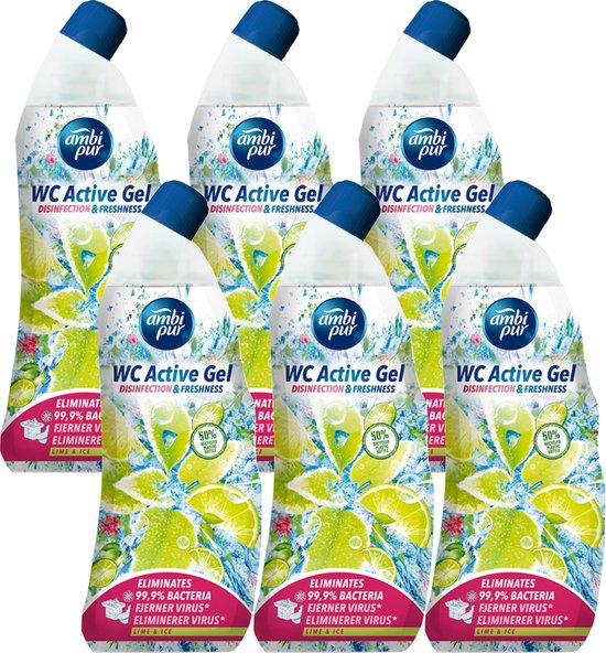 Ambi Pur WC Active Gel Lime & Ice – Toiletreiniger – Desinfectie & Frisheid –... | bol