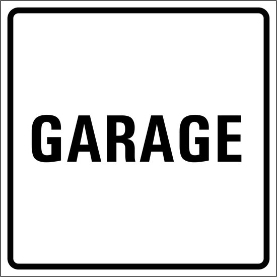 Garage sticker, wit zwart 300 x 300 mm | bol