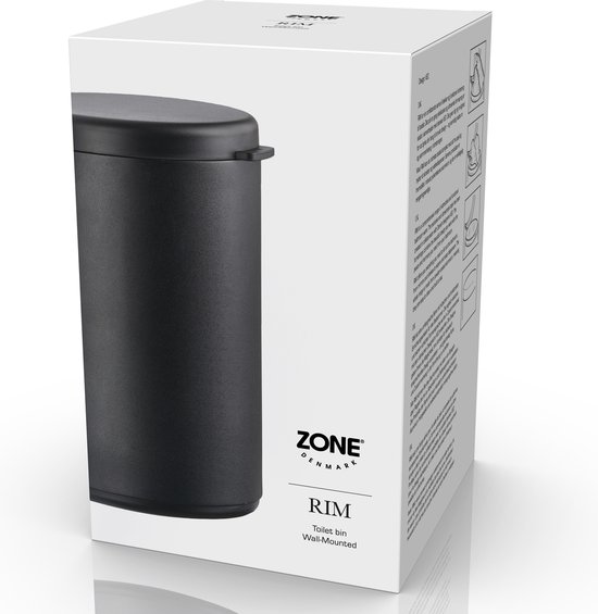 Zone Denmark Rim Toiletafvalemmer 3,3 liter Black | bol