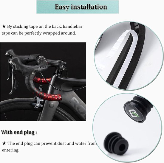 ROCKBROS Fietsstuurlint 2 Rollen voor MTB Racefiets Gemaakt van PU + EVA 210 * 3CM... | bol