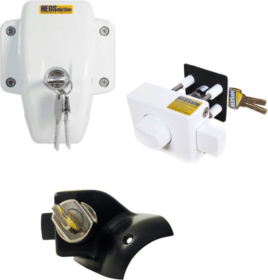 HEOSafe slotenset Set portier (Met sleutel) 1x zijdeur 2 x Garagesloten ...