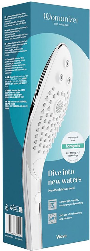 Womanizer Wave 2-in-1 Douchekop, multifunctioneel, met stimulatie ...