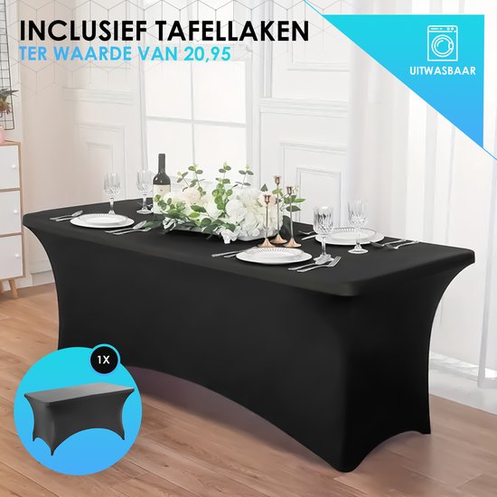 Duerté Inklapbare Klaptafel Inclusief Tafelrok - Opklapbare ...