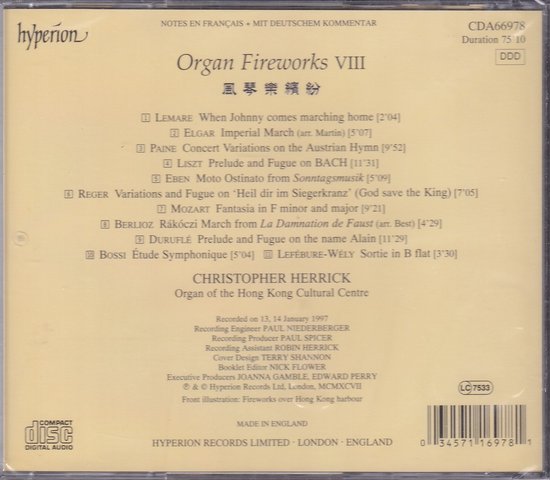 Organ Fireworks VIII - Diverse componisten - Christopher Herrick ...