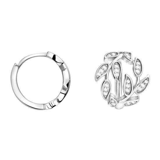 Sofia Milani - Dames Oorbellen 925 Zilver - Blad Creolen | bol