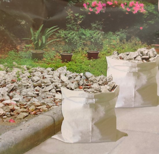 9X Puinzakken PP polypropyleen 55x66cm 70g/m2 40KG grind stenen puin ...