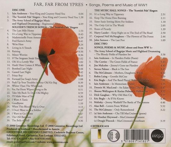 Various Artists - Far, Far From Ypres: Songs, Poems And Music Of WW1 (2 ...