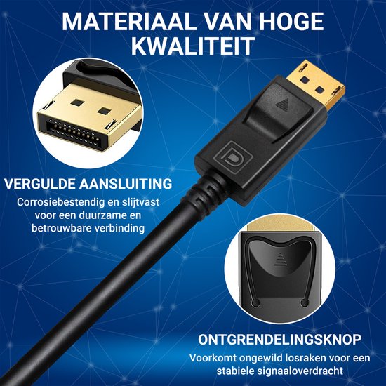 Câble JustValue DisplayPort 2.1 - 1 mètre - Lunettes VR - Vesa ...