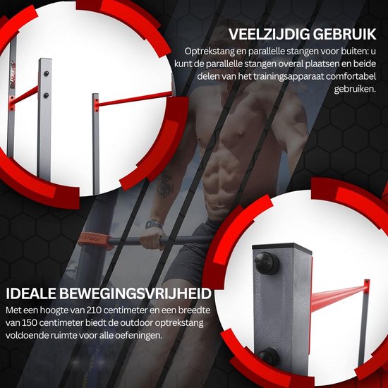 Turnrek - Rekstok - Duikelrek - Tuinrek - Grijs met Rood | bol