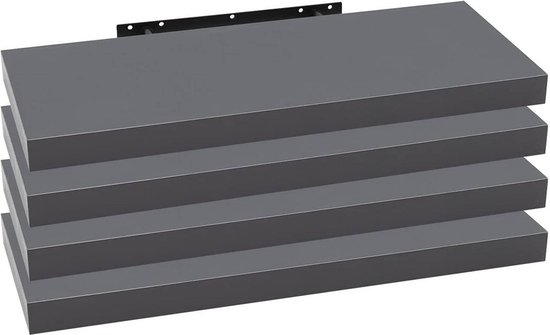 Rootz Set van 4 Wandplanken - Zwevende Planken - Display Richels ...