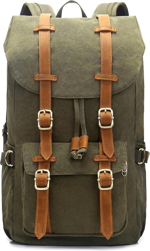 Outdoor Canvas Rugzak Waterdicht Reizen Wandelen Kamperen Tas Grote ...