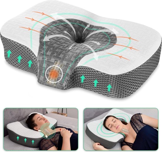 Cervical Orthopedische Memory Foam Kussen - Verwijderbaar Ergonomisch Nekkussen voor... | bol