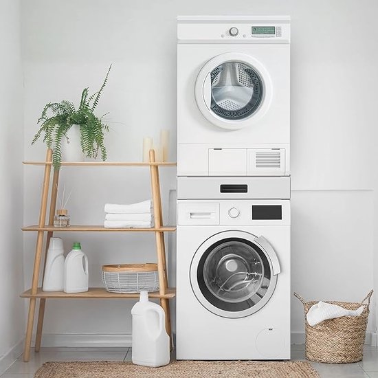 Aansluitframe voor wasmachine en droger met uittrekbare lade, staal, 60 ...