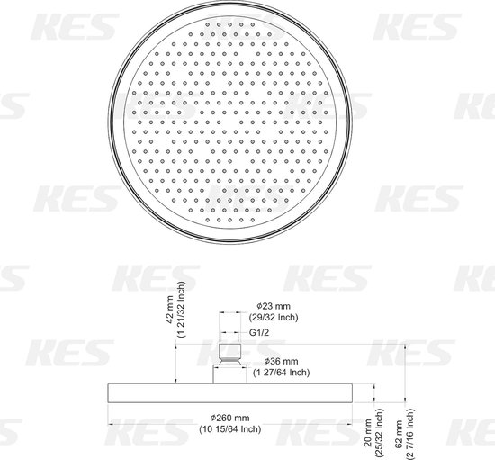 Regendouchekop 10 inch, alleen grote vaste douchekop | bol