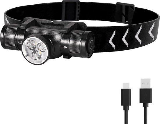 Oplaadbare Hoofdlamp voor Hardlopen - Waterdicht - USB Oplaadbaar - Verstelbare... | bol
