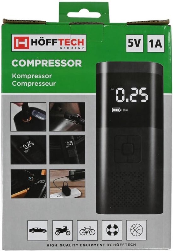 Hofftech Mini Compressor: Krachtig en Draagbaar voor Onderweg | bol