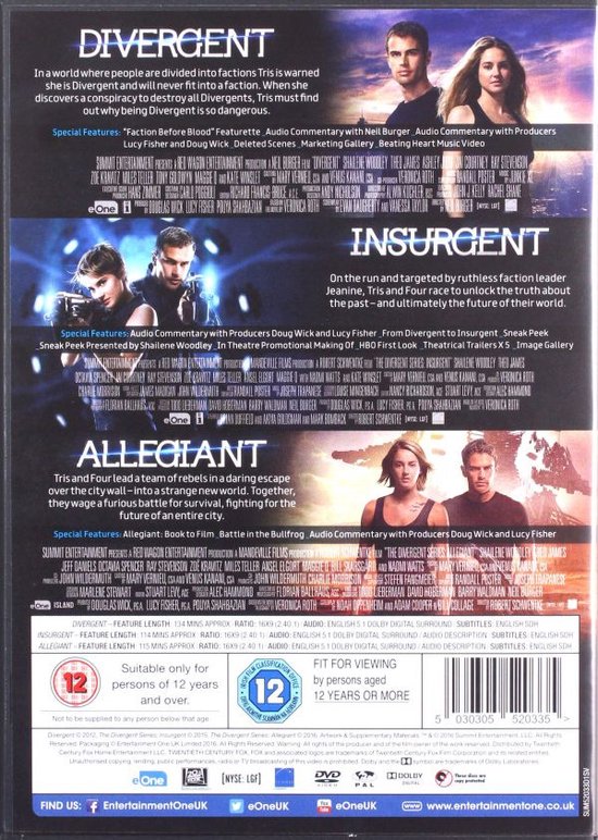 Divergent/Insurgent/Allegiant - Dvd (Dvd), Shailene Woodley | Dvd's | bol