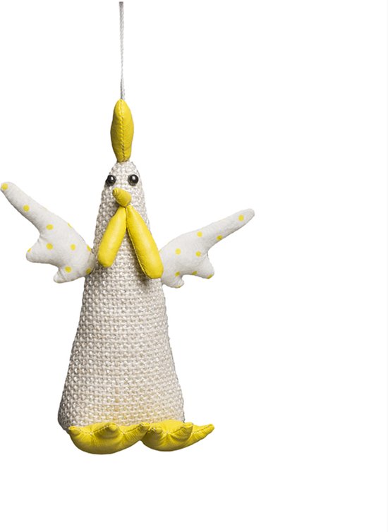 Hanglamp paaskip in geel en beige polyester L17 | bol