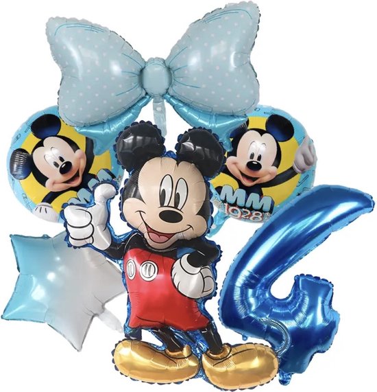 Mickey Mouse - Jomazo - Mickey Mouse folieballonnen met cijfer - Mickey ...