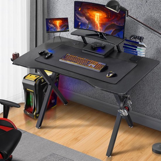 Gaming-bureau voor computer met groot oppervlak en ergonomische muismat ...