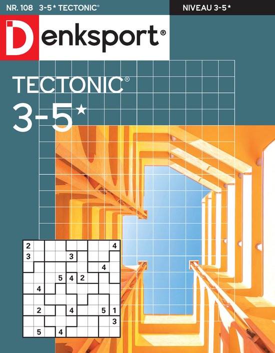 Denksport Puzzelboek Tectonic 3-5*, editie 108 | bol
