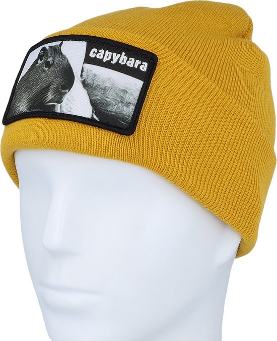 Hatstore- Capybara Sofa Beanie Mustard Cuff - Iconic Cap | bol