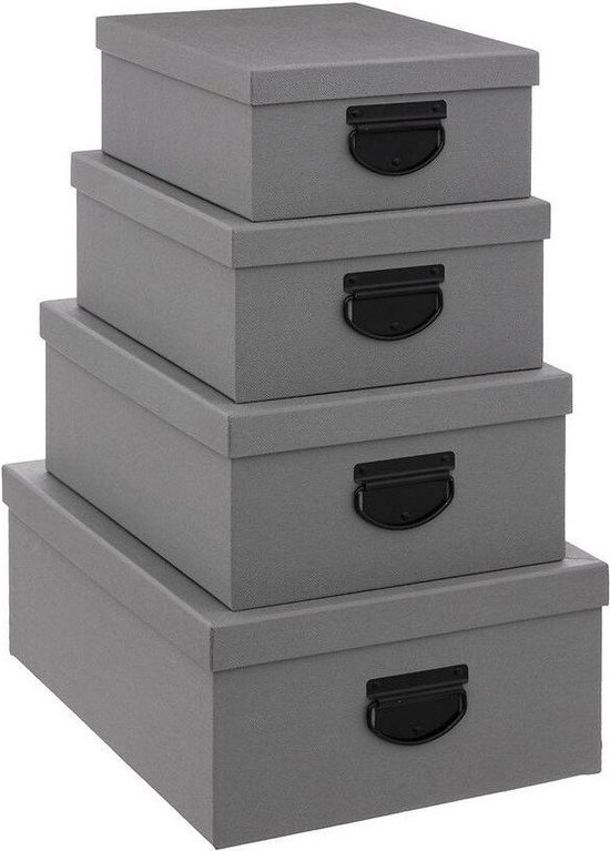 Five® Kartonnen opbergdozen set 4 stuks - 181314B - Decoratief | bol