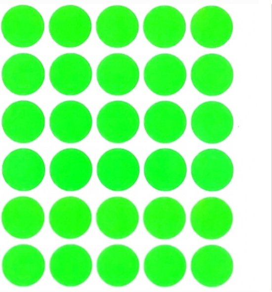 Multiplaza Ronde etiketten - Groene neon stickers 2cm - 150 stuks | bol
