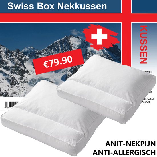 Swiss Box Nekkussen Set - Hoofdkussens - anti nekpijn kussens - 2 stuks - Hotelkussen... | bol