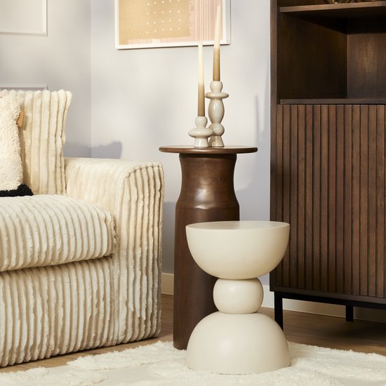 Starfurn Bijzettafel Jon - Beige mangohout - 30x30x40cm - 30x40 cm | bol