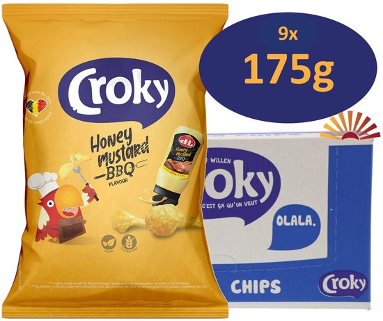 Croky - Honey Mustard BBQ Chips Grote zakken - 9x 175g - displaydoos 9 ...