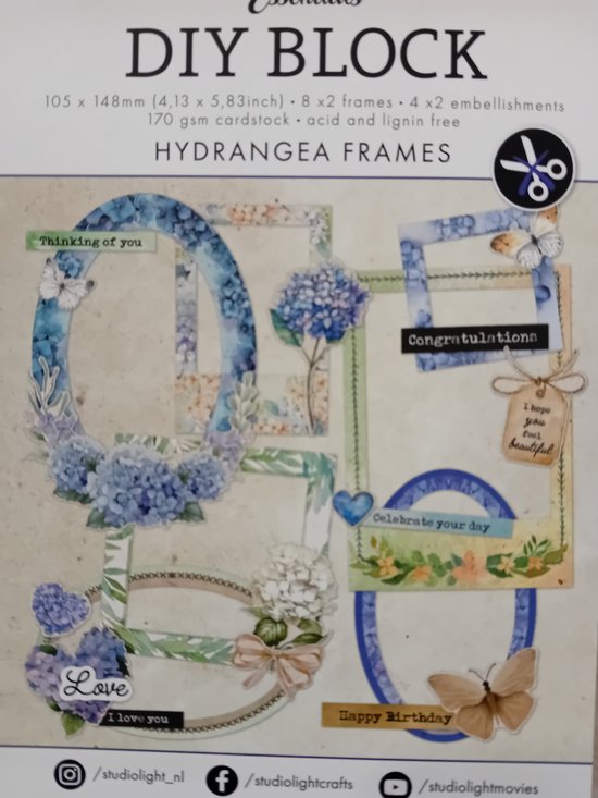 Studio Light Die-cut block Essentials nr.66 SL-ES-DCB66 105x148mm (10 ...