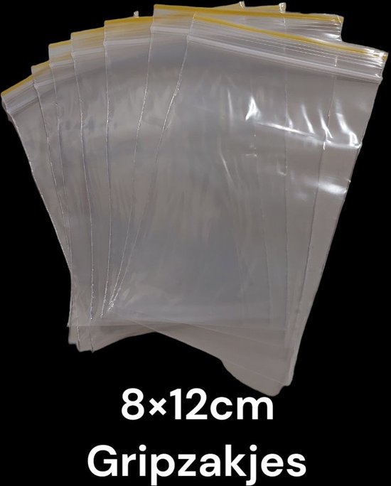 Gripzakjes 80x120 mm / 500 stuks / 0,06 mm dik / Verpakking zipper ...
