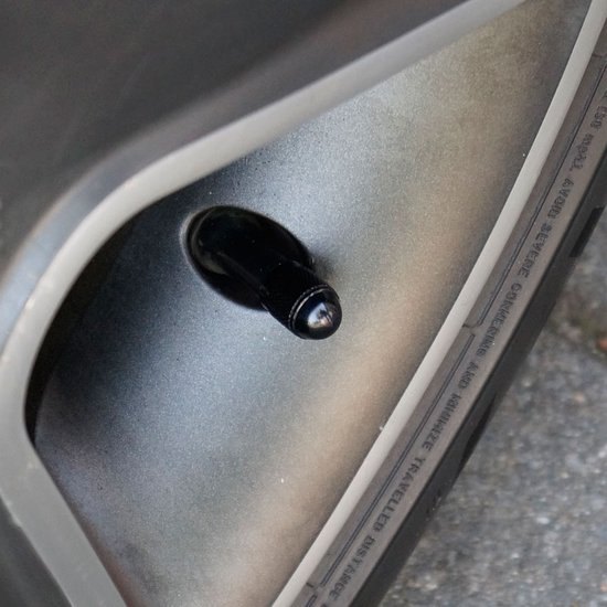 Schrader (auto) ventiel - Zwart aluminium bolvormig met afdichting | bol