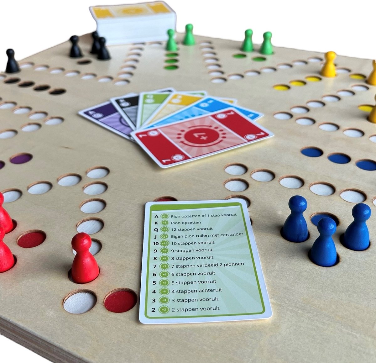 Keezen Keezenspel Hout Deluxe - Houten bordspel dubbelzijdig - 2 tot 6 ...
