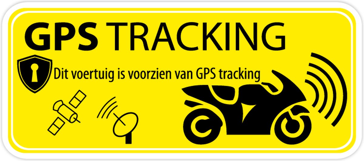 Gele Voertuig GPS Tracking Sticker - Set van 3 Stickers - 8 x 3,5 cm ...
