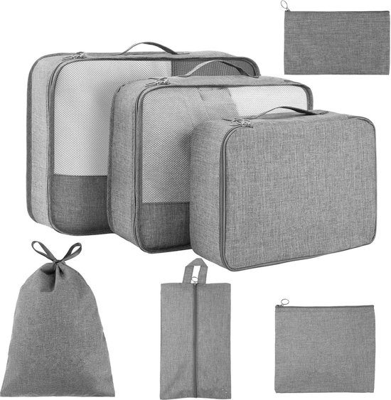 Koffer-organizer, 7-delige set, Packing Cubes, bagagepakkubus ...