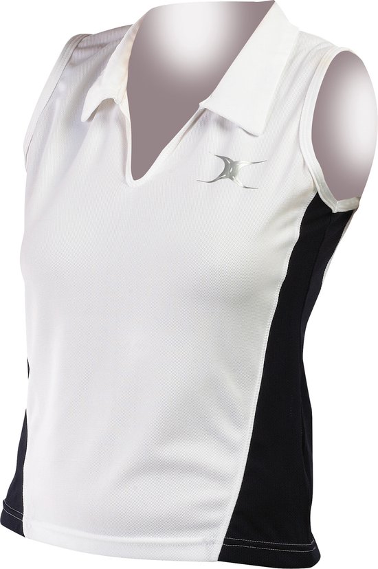 Gilbert Netball Pulse Top Velcro - W 16 - Wit / Navy | bol