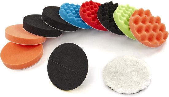 Polijstset voor boormachine 12 delig 125 mm - Polijstschijven ...